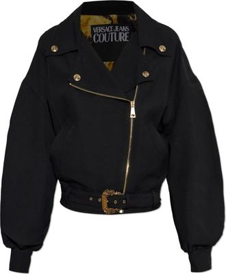 Versace Jeans Couture Femme, Vestes, Noir, Taille: 40 FR Veste Courte Ceintur&eacute;e