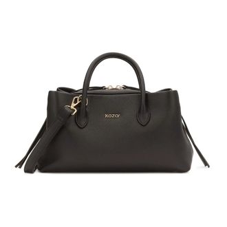 Kazar Ledertasche mit skulpturalen Linien - - Bags - Damen - Braun - ONE SIZE
