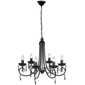 vidaXL Vidaxl - Lustre suspendu noir 6 douilles E14 - Cadre en m&eacute;tal durable - Dimensions 55,5 x 46 cm - Pour int&eacute;rieur &eacute;l&eacute;gant et moderne - vidaXL31272