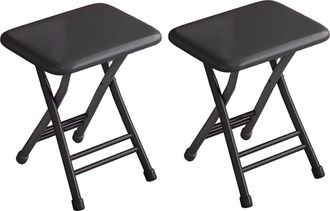 Generic Klappstuhl Camping Leicht Klein Faltbar 2er Set mit Metallrahmen Klappstühle Gepolstert Platzsparend für Gäste, Küche, Büro, Hochzeit und Party(Black)