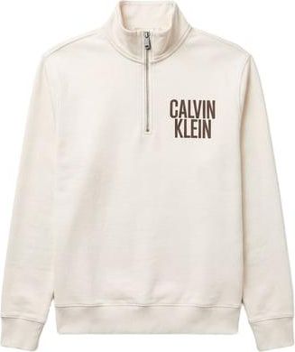 Calvin Klein Pull droit &agrave; col montant zipp&eacute; en coton m&eacute;lang&eacute;