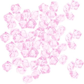 Valiclud 300 Stück Künstliche Eiswürfel Acryl Zerstoßenes EIS Rosa Dekorative Kristallsteine Vasenfüllung Glänzende Acryl dekosteine für DIY Floristik Fotograf