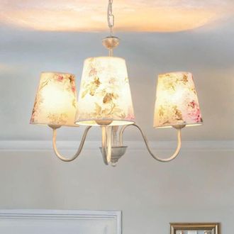 Licht-Erlebnisse Licht-erlebnisse - Lampe tissu 3-flmg table à manger campagnarde fleurie