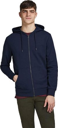 Jack & Jones Herren Basic Reißverschluss Baumwoll Hoodie - Marine Blazer - M