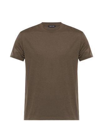 Tom Ford Mens T-Shirt Green Lyocell T-Shirts And Polos