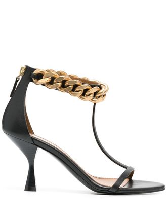 Stella McCartney sandales &agrave; d&eacute;tail de cha&icirc;ne - Noir