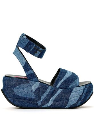 Pucci sandales en jean Pucciami &agrave; plateforme - Bleu