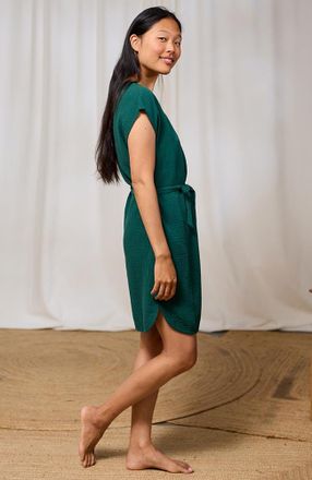 Twothirds Damen vegan Kleid Mwali Gr&uuml;n