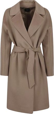 Max Mara Femme, Manteaux, Brun, Taille: 48 FR Manteau en laine pure drap avec manches kimono