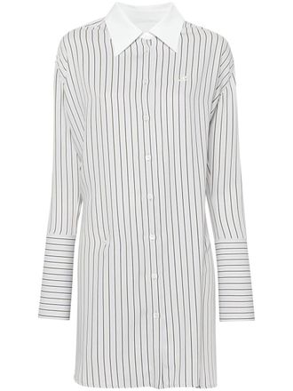 Courrèges chemise rayée à patch logo - Noir