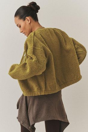 Next Fleecejacke Rocket Bomberjacke mit Tasche, Borg + Webmaterial (1-St)