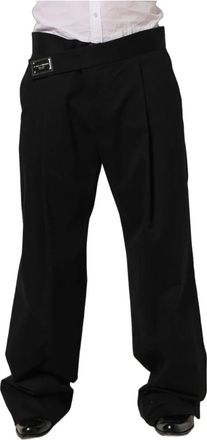 Dolce & Gabbana Homme, Pantalons, Noir, Taille: 2XL Pantalon de Ville Coupe Droite