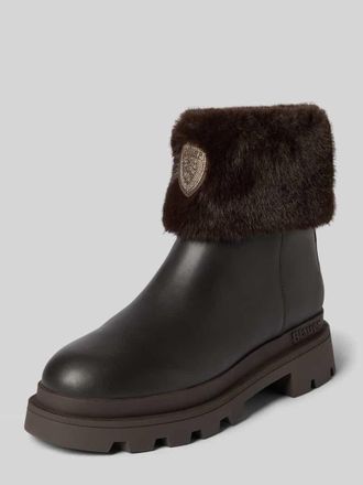 Blauer Boots aus echtem Leder
