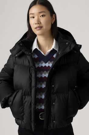 Levi's Veste Western Bubble Shortie - Femme - Noir / Anthracite Night - L