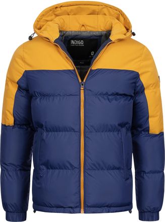 Indicode Herren Danix Winterjacke mit Kapuze | Herrenjacke Jacke Steppjacke Männer Navy, XXL