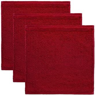 FROTTANA Pearl Seiftuch 30 x 30 cm aus 100% Baumwolle, Ruby 3er Set
