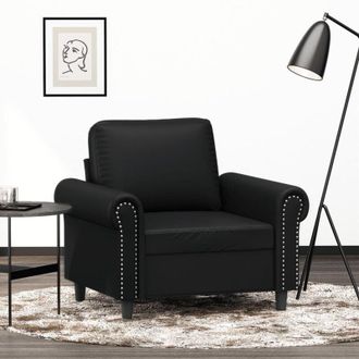 vidaXL Fauteuil Noir 60 cm Similicuir Vidaxl