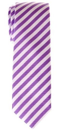 Retreez Cravate Fine Slim &Agrave; rayures Tiss&eacute;e en Microfibres de Violet et Blanc