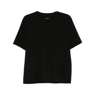 Rick Owens Schwarzes Rundhals Kurzarm T-shirt - - Tops - Damen - Schwarzk - S