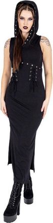 Vixxsin Maxikleid Cora Kapuzenkleid Nieten Schn&uuml;rung Geschlitzt