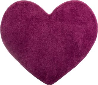 Brandsseller Herz Badematte 70x80 cm Badteppich Badvorleger Badezimmerteppich Duschvorleger Lila