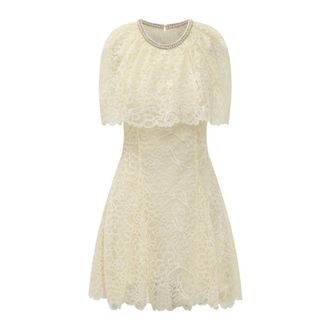 Self Portrait Spitzen-Umhang-Minikleid - - Dresses - Damen - Gelb - S
