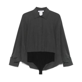 Max Mara Femme, Blouses et Chemises, Gris, Taille: 34 FR Body en soie