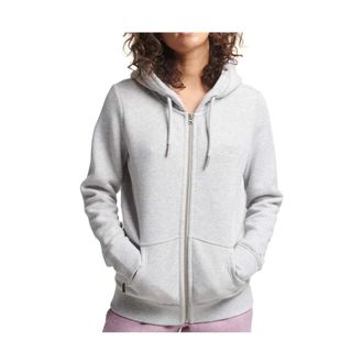 Superdry Femme, Sweatshirts et sweats &agrave; capuche, Gris, Taille: 36 FR Vintage Logo Embroidered Zip Sweat &agrave; capuche