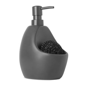 Umbra 330750-149 Joey Pump / Scrubby, Seifenspender aus Keramik, Grau, 591ml Fassungsvermögen