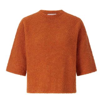 Rich & Royal Rich & Royal - Crew NK SH Sleeve Oversized Boucl&eacute; - Femme - Pulls - Orange - Taille: 40 FR
