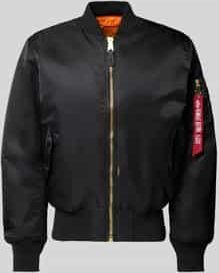 Alpha Industries Bomberjacke mit Stehkragen und Pattentaschen
