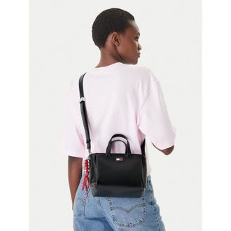 Tommy Jeans Handtasche Tommy Jeans Tjw City Charm Mini Tote AW0AW18580 Schwarz