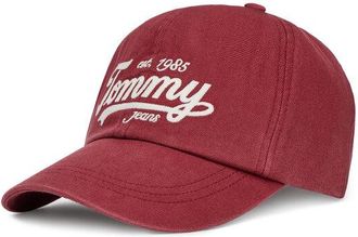 Tommy Jeans Cap Archive Script AM0AM13550 Rot