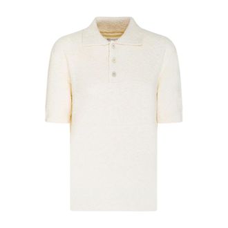 Maison Margiela Nostalgic Boucl&eacute; Polo - - Tops - Damen - Wei&szlig; - S