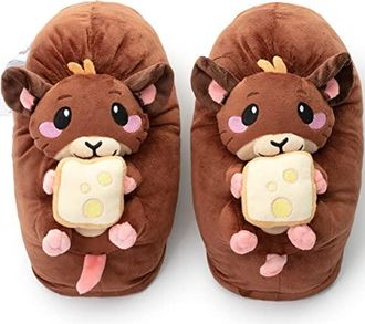 Corimori Chaussons en peluche animaux femme homme enfants, Raggy La Souris, 34/44 EU