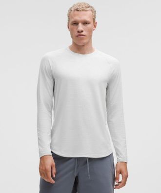 lululemon License to Train Langarmshirt f&uuml;r M&auml;nner - Gr&ouml;&szlig;e XL in Heathered Vapor