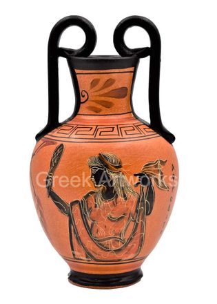 Generic Griechische schwarze Keramik-Vase, Topf mit Töpferei, Göttin Aphrodite, 17 cm