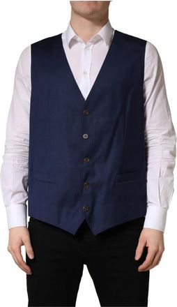 Dolce & Gabbana Homme, Costumes, Bleu, Taille: 3XL Vest