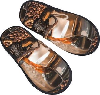 Generic Pantoufles De Maison Caf&eacute; Chaud Fra&icirc;chement Infus&eacute; L&eacute;gers Slippers Cozy Chaussons Pour Homme Automne Voyage L