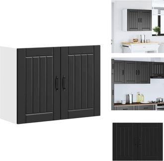 vidaXL Armoire murale de cuisine Lucca noir bois dingénierie - Armoire Murale De Cuisine - Armoires Murales De Cuisine - Meuble Mural De Cuisine - Armoire