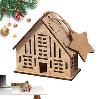 Generic Weihnachtshäuser - beleuchtete Weihnachtsdorfhäuser aus Holz - Haus für den Schreibtisch, für Schaufenster, Wohnungen für den Winter