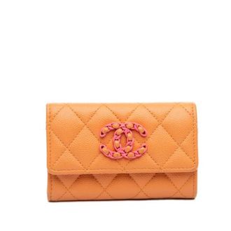 Chanel Pre-owned Leder Portemonnaies - - Pre-owned - Damen - Orange - ONE SIZE