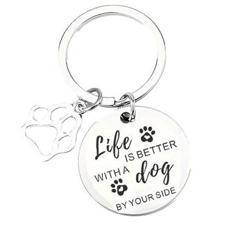 Generic Porte-cl&eacute;s Dog Mom pour femme - Pendentif amoureux des animaux de compagnie de 6 cm, adorable breloque chiot, accessoire grav&eacute; au coeur | Cadeau &eacute;l&eacute;ga