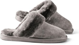 Fellhof Lammfell Pantoffel KOMFORT f&uuml;r Damen grau Gr. 39