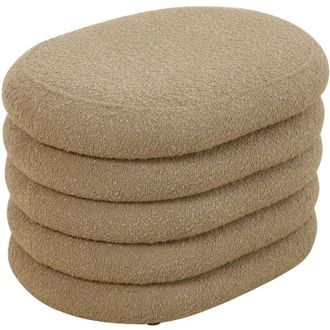 SVITA Svita - blossom Hocker mit Stauraum Sitzhocker Ottomane Boucle-Polster Hellbraun