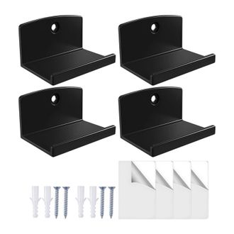 Generic Schallplatten-Wandregal - 4-teiliges Acrylregal | Rack f&uuml;r Vinylalben | Unterst&uuml;tzung f&uuml;r Sammlerst&uuml;cke, Bilder, Comics, Schlafzimmer, Wohnzimmer, Bib