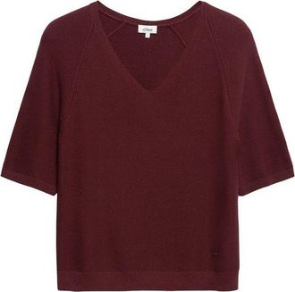 s.Oliver Kurzarmpullover Strickpullover Kurzarm-Strickpullover aus Baumwollmix