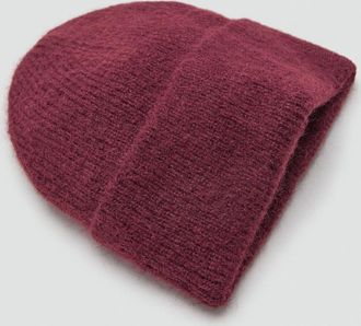 Mango Bonnet maille côtelée bordeaux - Femme - Taille unique - MANGO