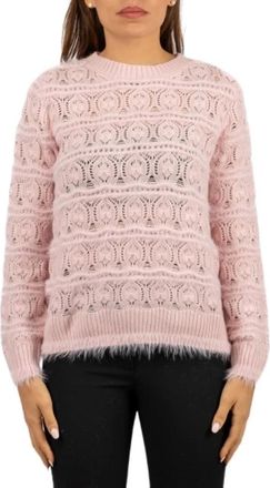 LuckyLu Pull &agrave; col rond - Femme - Pulls - Rose - Taille: 42 FR