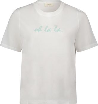 Cartoon Damen Printshirt mit Rundhalsausschnitt 40, Patch Cream/Green